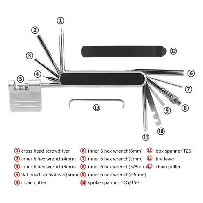 LEX Outil de réparation de vélo GIYO Kit d'outils d'entretien de ...