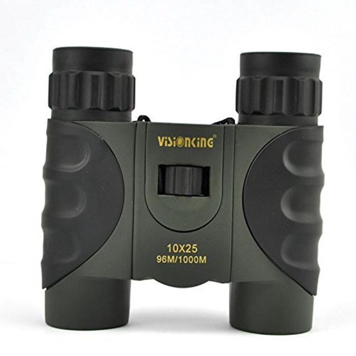 RUMOCOVO® Visionking 10x25 lumière binoculaire toit prisme FMC vert télescope étanche Bak4 ...