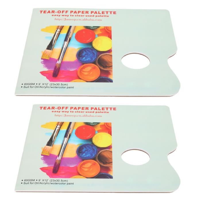 Palette d'aquarelle jetable - SONEW - 2 pièces - surfaces de lissage ...