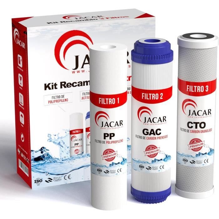 Jacar - Pack de 3 Osmose Inverse Fitros 5 étapes. Compatible avec l ...