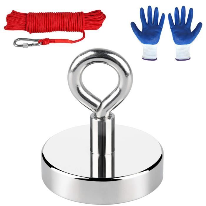 Powmag Aimant Néodyme Puissant Aimant de Pêche Force de Traction 180KG ...