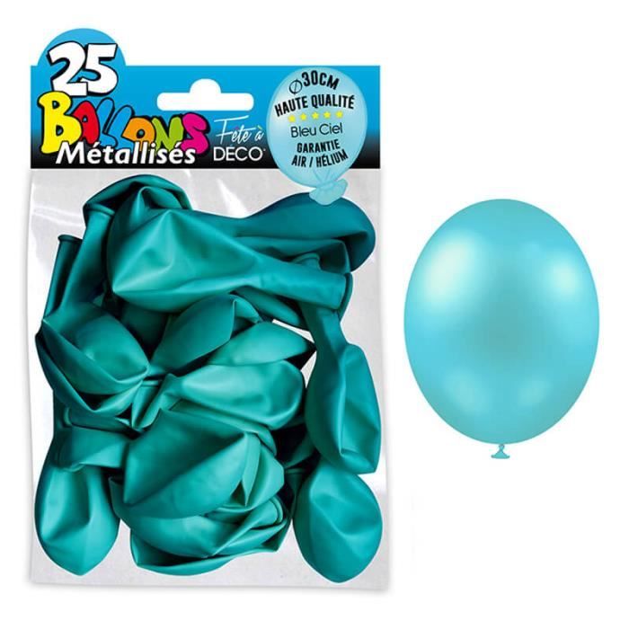 Ballons de baudruche métallisés - SURPRISEZ VOUS - Turquoise - 30 cm ...