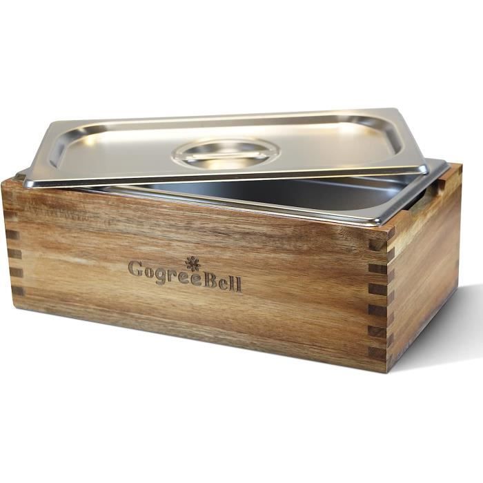 Bac À Compost De Cuisine Avec Couvercle Et Boîte En Bois D'Acacia ...