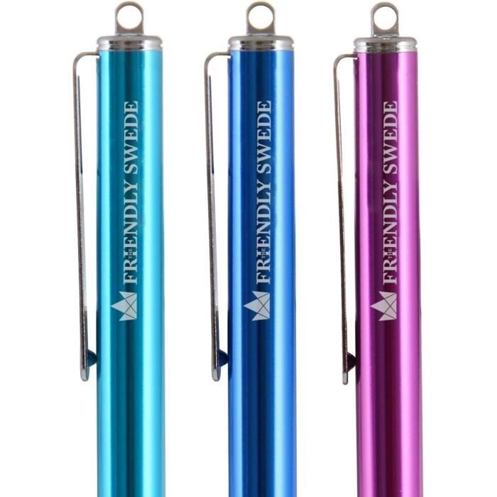Lot De 3 Stylos Touch À Pointe Fin De 14 Cm Avec 3 Embouts De Rechange ...