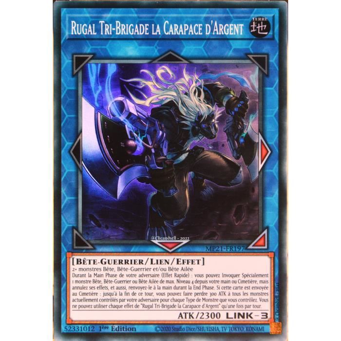 Carte YU-GI-OH MP21-FR197 Rugal Tri-Brigade la Carapace d'Argent Super ...