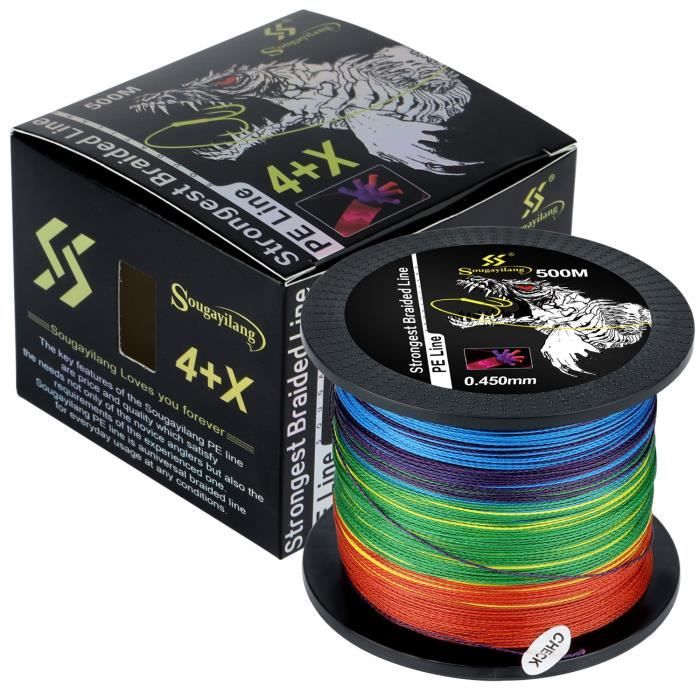 FIL DE PECHE,MULTI-500m-0.450mm-39.5kg--fil de pêche Multifilament PE ...