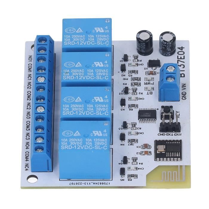 Zerone Module de relais Bluetooth 4 canaux Module de contrôle de relais ...