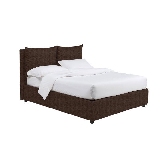 Lit Double Liskeard Talamo Italie, en Tissu Marron - Cdiscount Maison