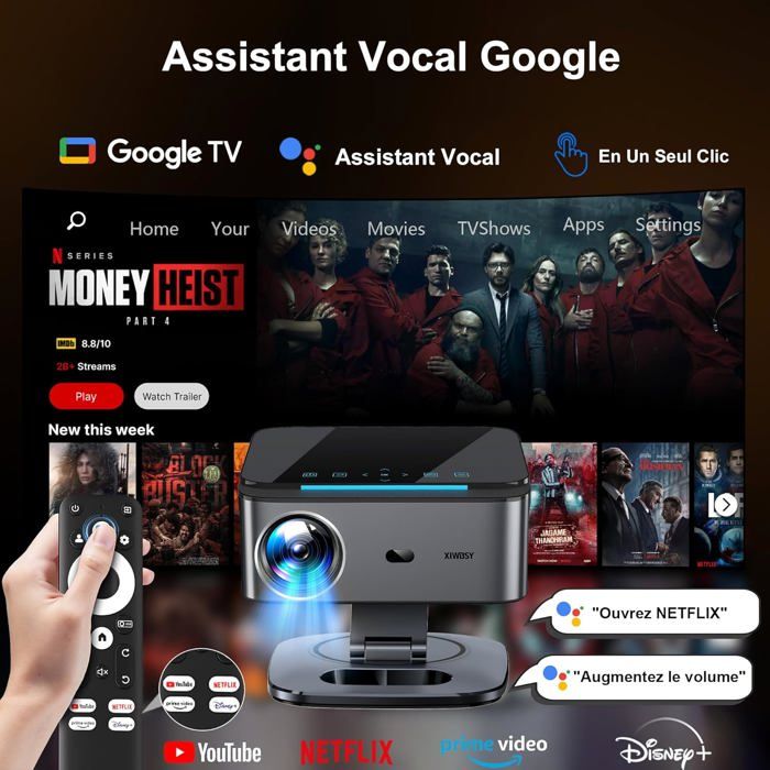 Vidéoprojecteur 4K Home Cinéma - SWAPY - 1500 ANSI - Auto Focus ...