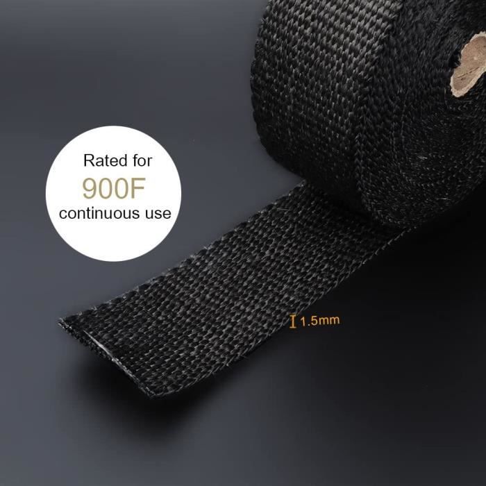 Bande Isolant Thermique Céramique pour Tuyeau Manifold Noir 5 M + 10 ...