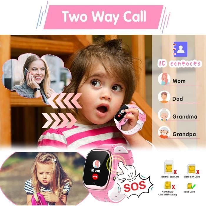 Montre Connectée Enfant Montre Intelligente Pour Garçon Fille ...