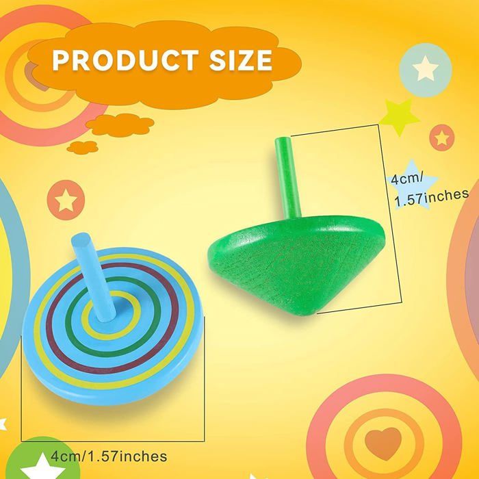 30 toupies en bois pour enfants, toupies en bois, jouets toupies en ...