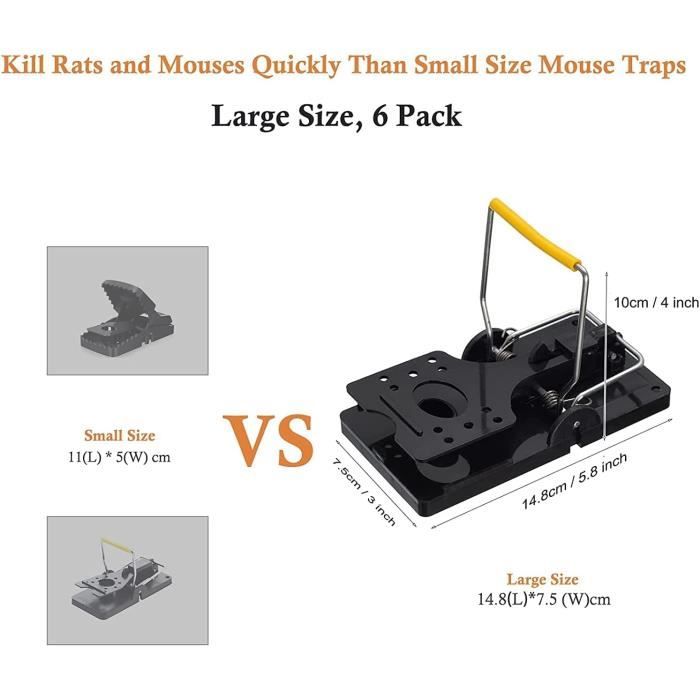 AJW-Grands hardes de rat lourds 6 Pack Control Professionnel Souris ...