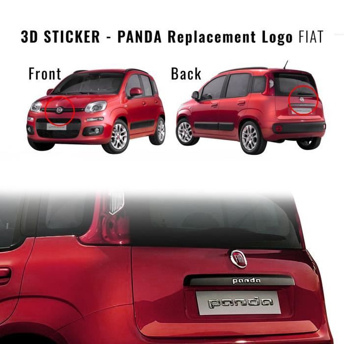 Autocollant 3D - Fiat - Panda - Rouge - 2 Pièces - 71 x 65 mm ...