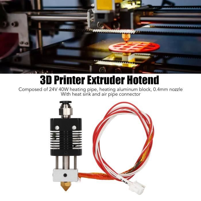Hotend d'imprimante 3D - CIKONIELF - 0,4mm - 24V 40W - Compatible Anet ET4 - Aluminium et laiton ...