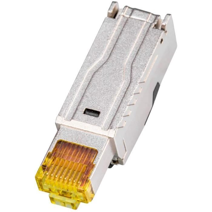 Prise RéSeau RJ45 CAT 8.1, Contacts PlaquéS Or, Prise LAN à Sertir ...