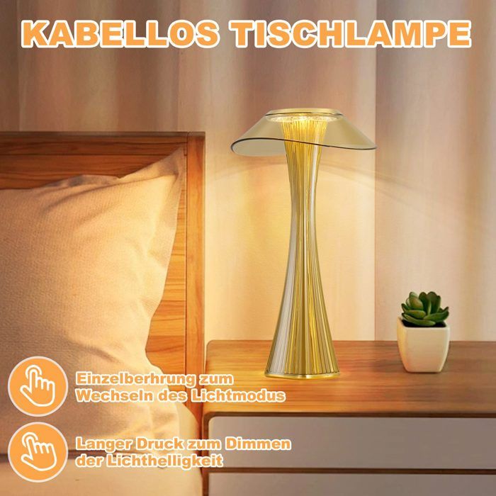 Lampe de chevet LED - NETTLIFE - Moderne - USB - 3 niveaux d'intensité ...