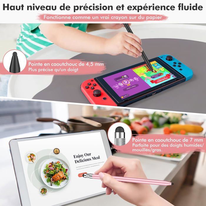 Stylet 3 en 1 Très Sensible avec 10 Embouts de Rechange pour iPad ...