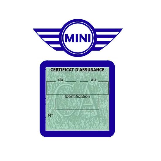 Porte étui vignette autocollant voiture MINI COOPER VS89-Bleu Foncé ...