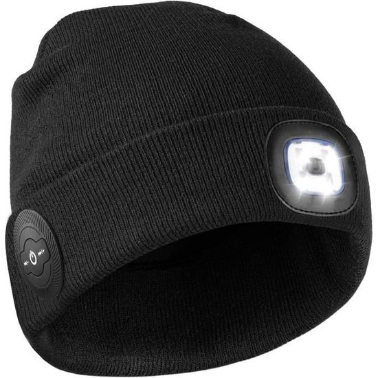 Bonnet Bluetooth LED unisexe avec casque sans fil - Noir Noir ...