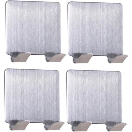 4 Pièces Crochets En Acier Inoxydable Crochets Muraux Crochets Collants ...