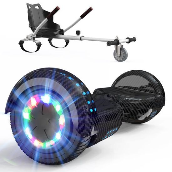RCB Pack Hoverboard 6.5 Pouces Bluetooth LED carbonne + Karting ... RCB Pack Hoverboard 6.5 Pouces Bluetooth LED carbonne + Karting ...