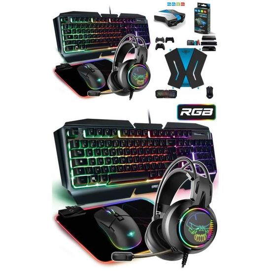 Pack de périphériques gaming - GAMER PRO-ULTIMATE - MKH5 - RGB - USB ...