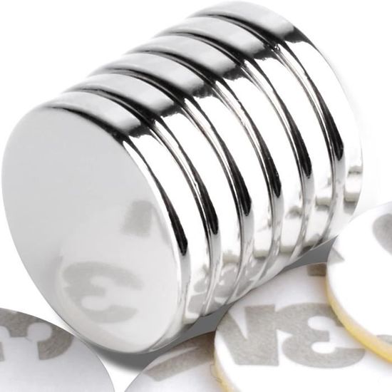 6 Pièces Aimant Puissant Autocollant, 18 X3Mm Aimant Neodyme Plat ...