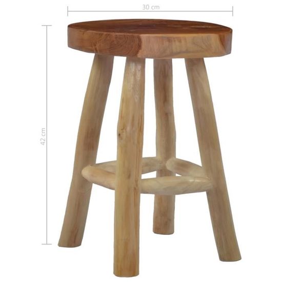 FAN - Tabouret Marron Bois de teck - YOSOO - DX7265 - Cdiscount Maison