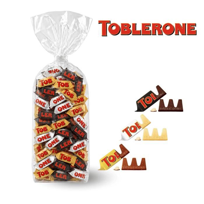 TOBLERONE | 60 minis chocolats Lait, Blanc, Noir | Sachet de 510 g de ...