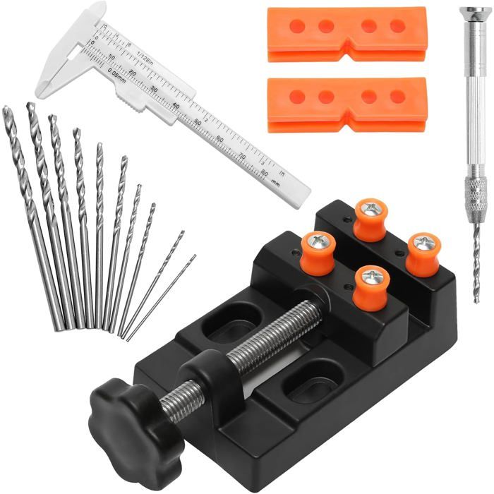 FL HUA Perceuse à Main Modélisme avec 10 Pièces Mini Foret et Mini Etau ...