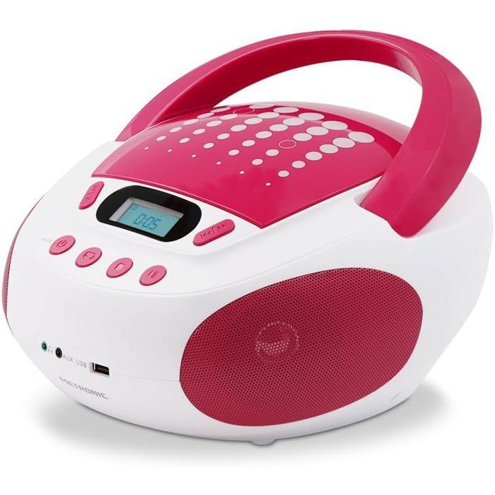 METRONIC Lecteur CD Enfant MP3 Pop Pink avec Port USB Alimentation ...