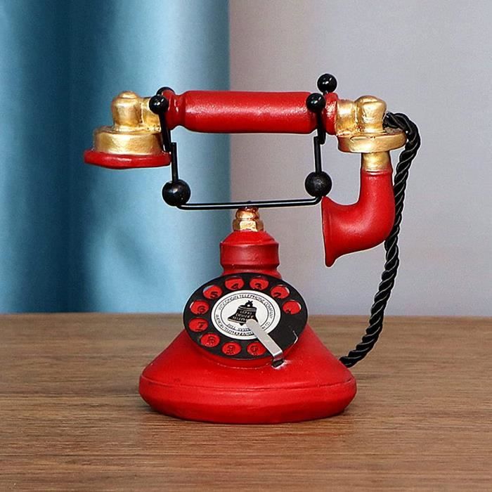 Vintage Filaire Cadran Rotatif Bureau Téléphone Bureau À Domicile Téléphone Décoration Rétro ...