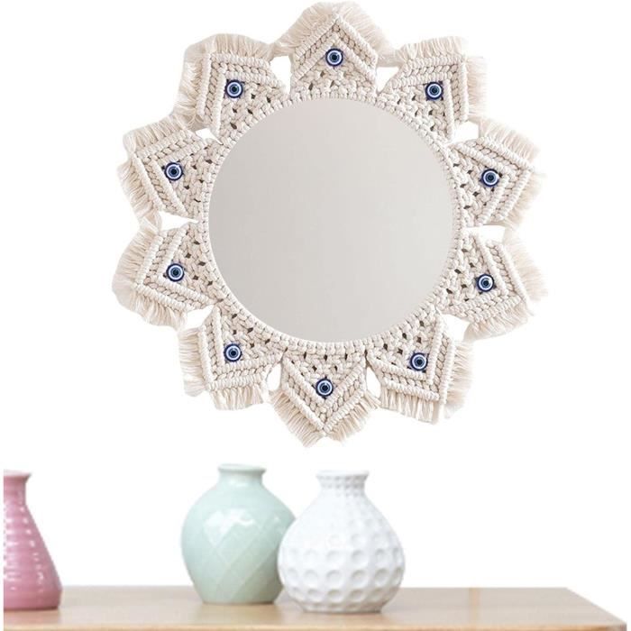 Miroir Mural Boho En Macramé - Miroir Rond Mural - Art Mural Rond En ...