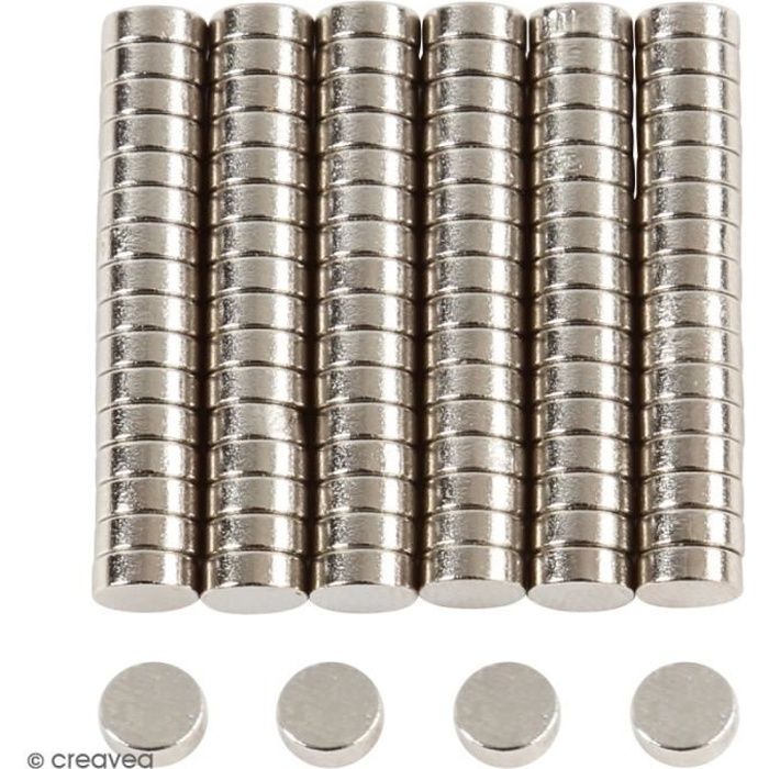 Mini aimants ronds - Non spécifié - 5 mm - Lot de 100 - Mixte ...