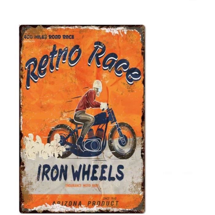 Décoration murale-Plaque Metal Moto de Course Vintage Retro Race ...