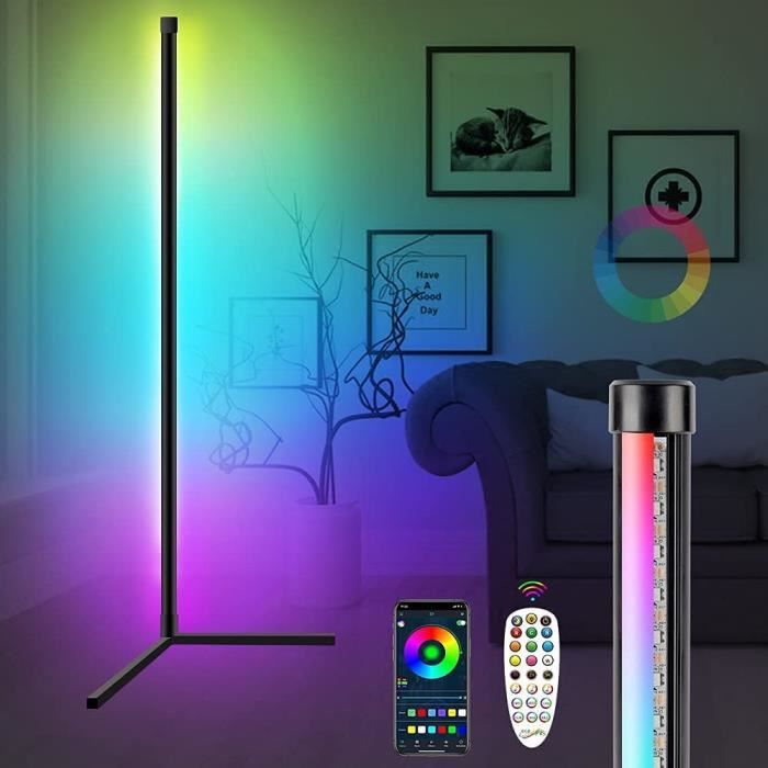 Lampadaire LED Salon Réglable RGB Lampadaire sur Pied avec Télécommande et APPIntégrée ...