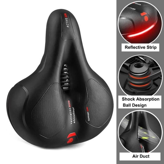 Selle - tige de selle,Selle de vélo large pour hommes,imperméable,épais ...