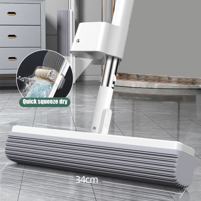 Balai serpillère espagnol,Éponges à presser sans mains de 34CM,serpillière pour sol,nettoyage ...