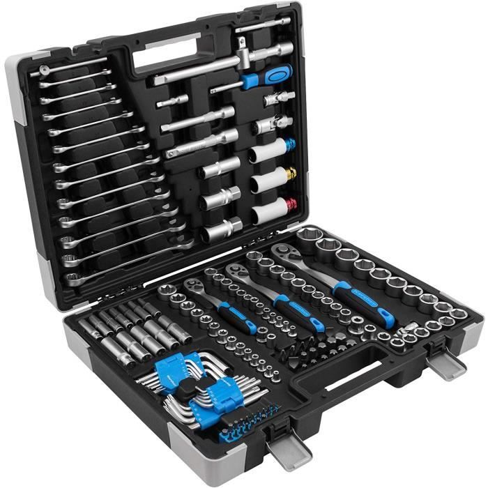 Karcher Coffret de 157 douilles 1/4" + 3/8" + 1/2" - Coffret à cliquet haut de gamme avec outils ...