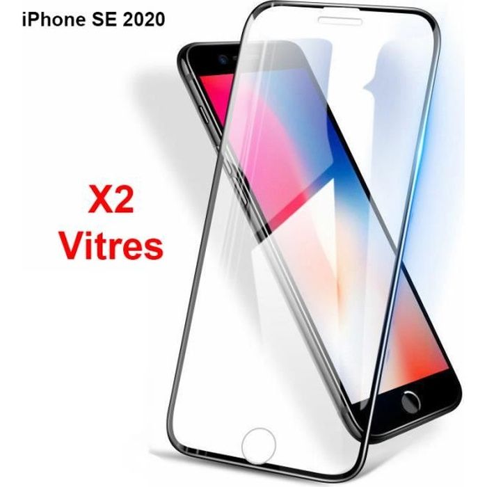 Vitre de protection intégrale en verre trempé pour iPhone SE 2020 - Lot ...