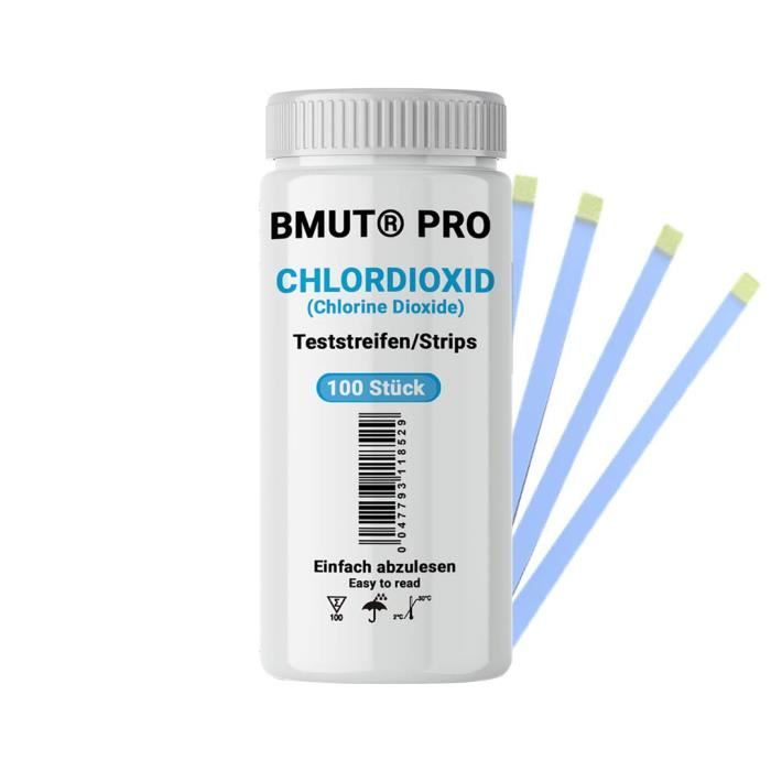 Lot de 100 bandelettes de test de dioxyde de chlore (0-2000 ppm ...