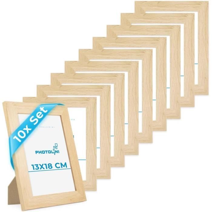 Cadre Photo 13 X 18 Cm Bois Mdf Naturel, Cadre Large Bord, Lot De 10 ...
