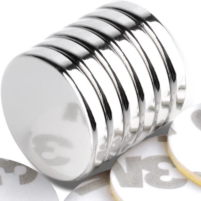 6 Pièces Aimant Puissant Autocollant, 18 X3Mm Aimant Neodyme Plat ...