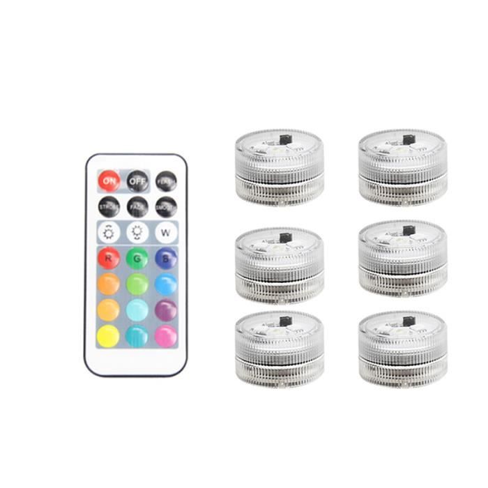 6 Light 1 Remote Lampe LED RGB SubSN étanche conforme à la norme IP68 ...