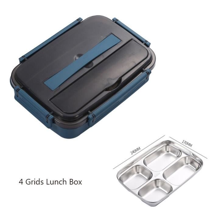 LUNCH BOX,Blue 4 Gird 1.1L--Boîte à déjeuner Bento pour le travail ...