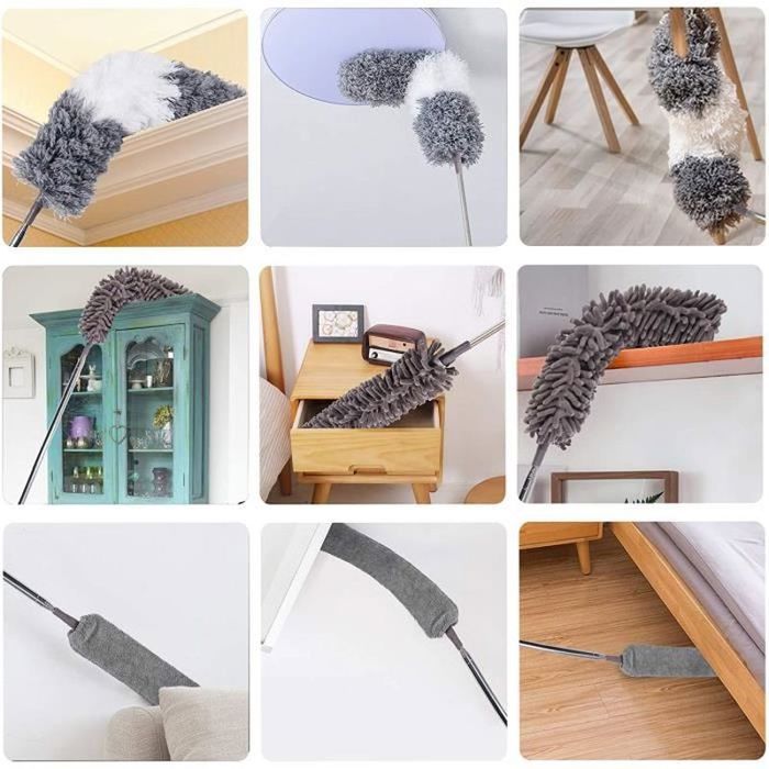 PLUMEAU - LINGETTE DEPOUSSIERANTE - USTENSILE POUSSIERE 3 en 1 Plumeau ...