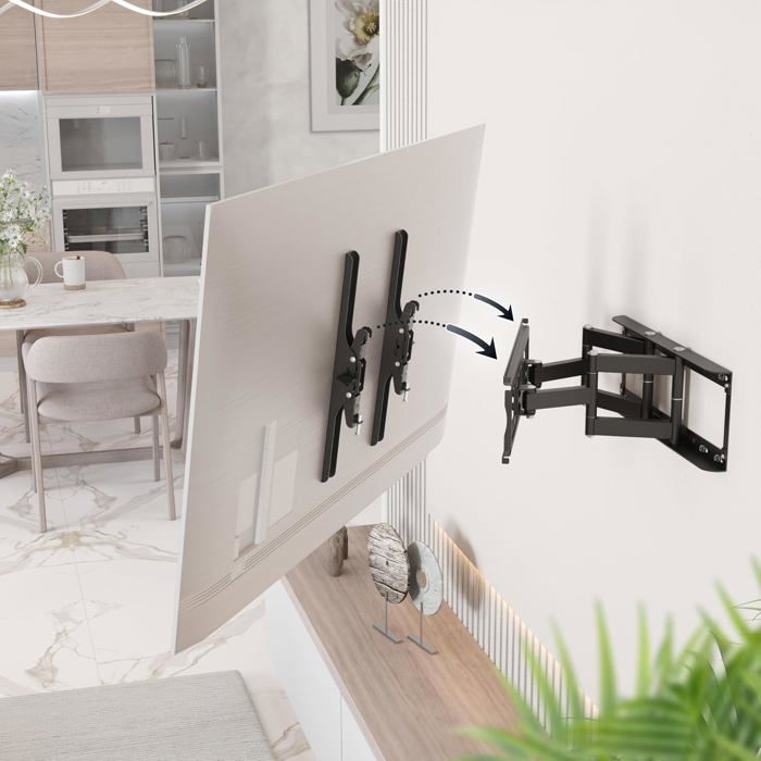 S1144 Support Murale Tv 30-65 Pouces (76-165Cm) Orientable Inclinable ...