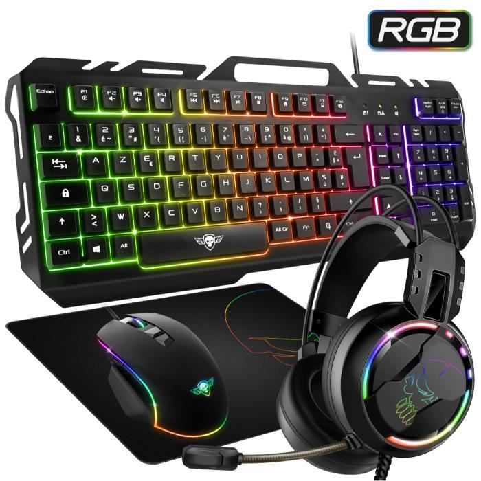 Pack de périphériques gaming - GAMER PRO-ULTIMATE - MKH5 - RGB - USB ...