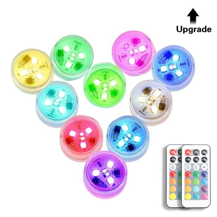 6 Light 1 Remote Lampe LED RGB SubSN étanche conforme à la norme IP68 ...